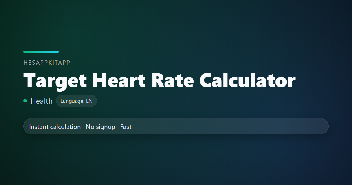 Target Heart Rate Calculator - Karvonen Method | HesappKitapp ...